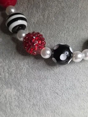 Source Unknown | Jewelry | Acrylic Bead Necklace Red Black White ...